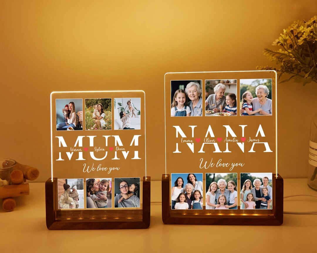 Mom Photo LED Night Light, Personalized Photo Collage LED Light for ...