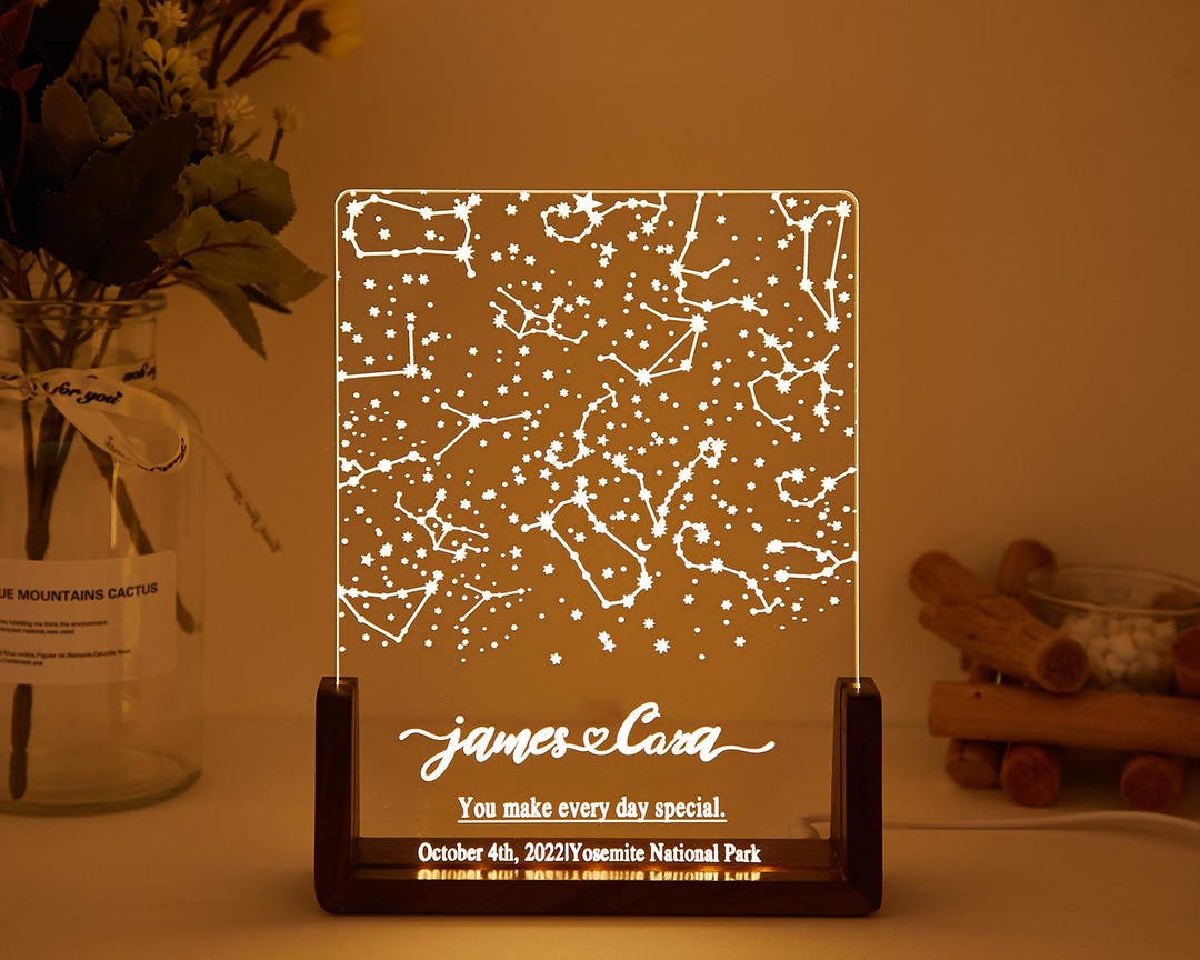 Custom Star Map by Date Night Light,personalized Night Light With Star ...