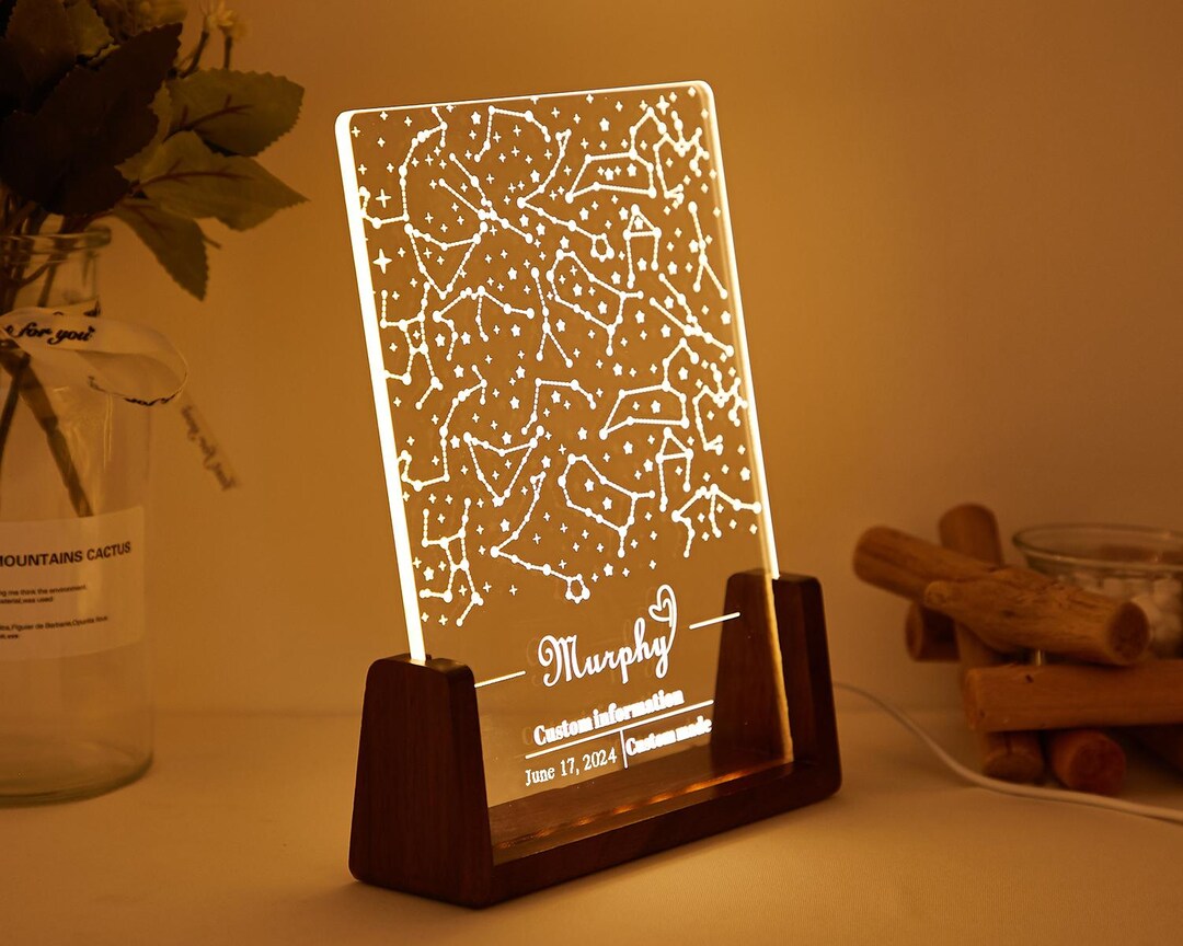 Personalized Star Map Birthday Night Light ,custom Constellation Map ...