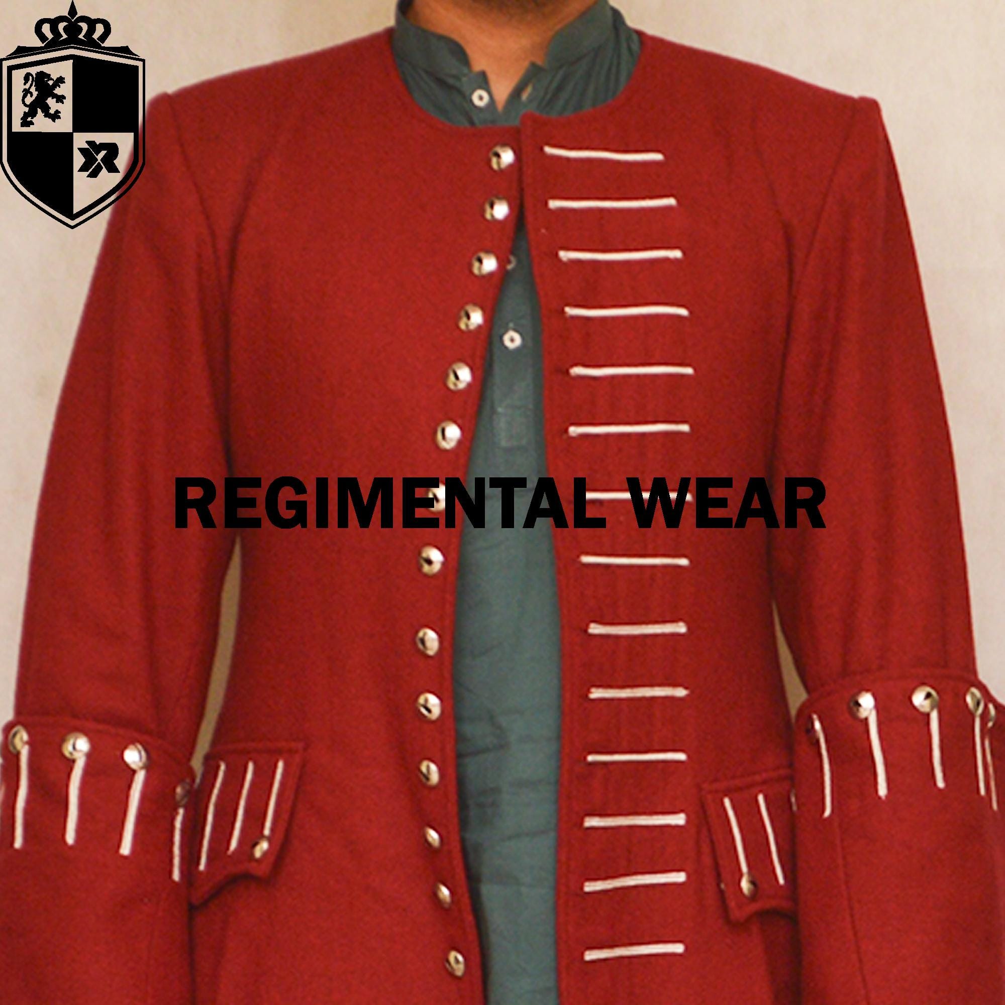 Red Wool Frock Coat: Handmade 17th Century Style Military Jacket - Etsy