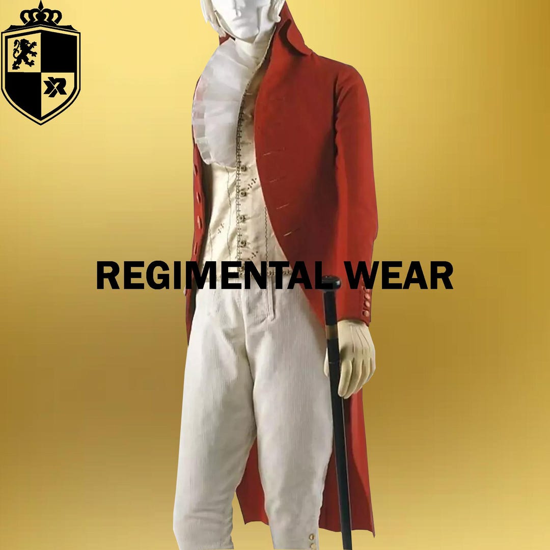 Red Wool 1787th to 1792th Regency Frock Coat, Jeremy Malcolm Regency ...