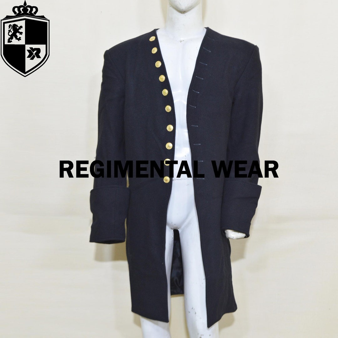 Men's Navy Blue Wool Regency Frock Coat: 18th Century Costume - Etsy