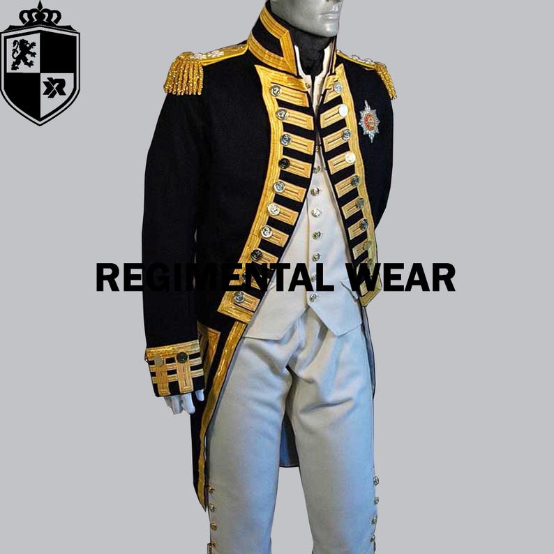 Men Vice Admiral Uniform, Navy Military Jacket, Commander Uniform ...