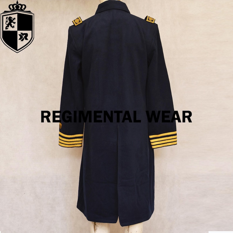 Men's Navy Blue Wool Frock Coat: 18th Century Naval Captain Style - Etsy