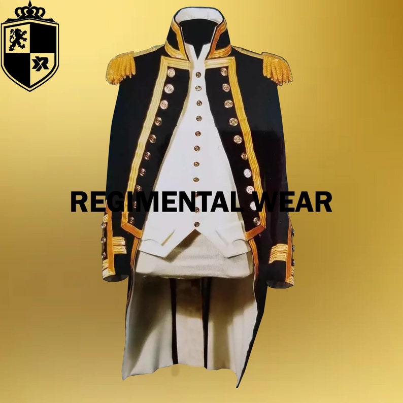 Royal Naval Tailcoat: 1812 British Navy Blue Wool Jacket - Etsy