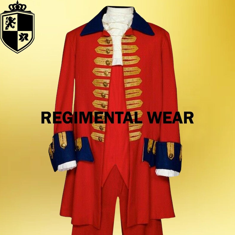 Red Wool 18th Century British Frock Coat: Colonial Guard Uniform - Etsy
