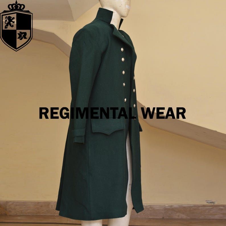 Men's Handmade Green Wool Frock Coat: Victorian Military Overcoat - Etsy