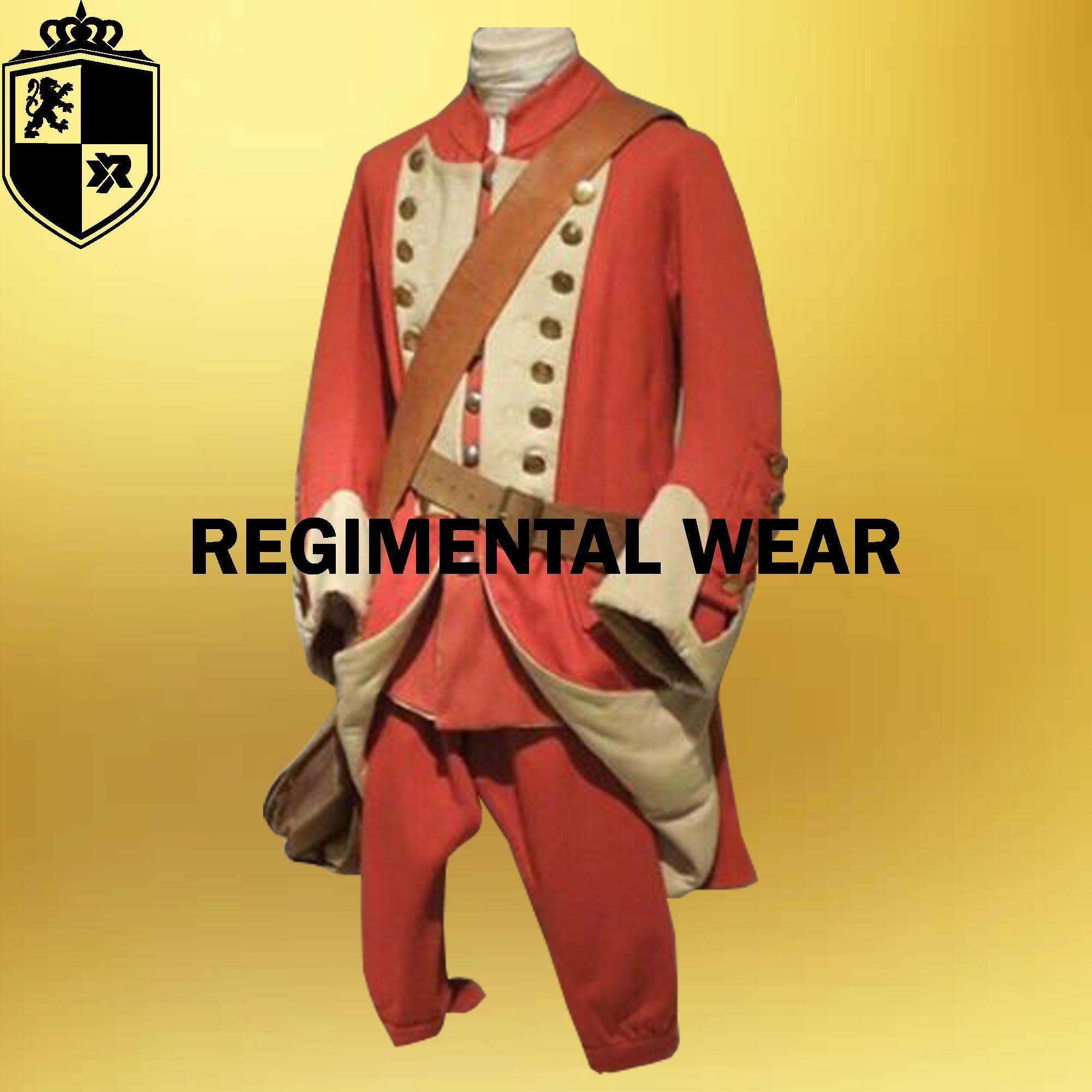 Red Wool Colonial Militia Uniform: Revolutionary War Reenactment Coat ...