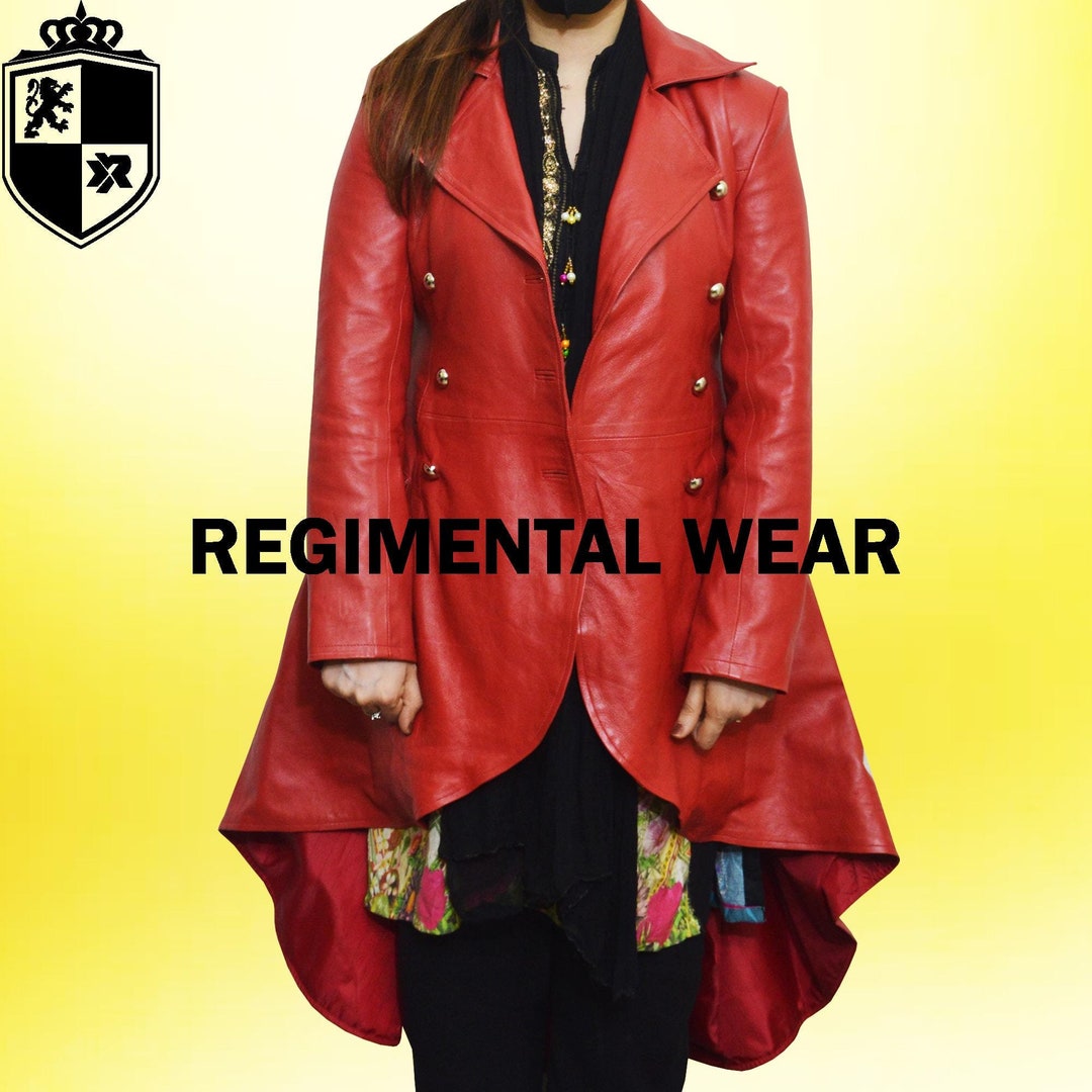 Red Corset Gothic Frockcoat, Ladies Military Style Gothic Coat ...