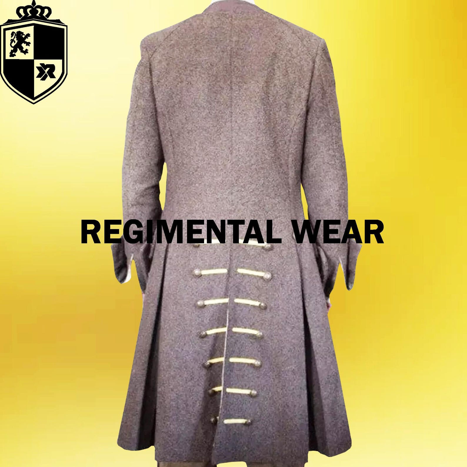 New Grey Colonial Pirate Frock Coat, 18th Century Captain Coat ...