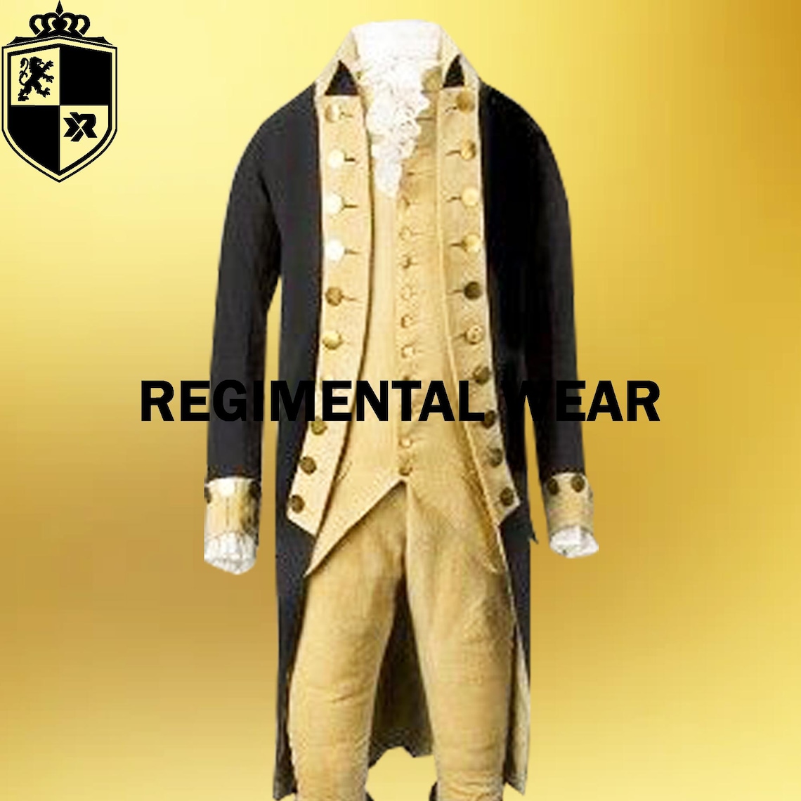 Handmade Navy Blue Wool Colonial Jacket: 18th Century Revolution ...