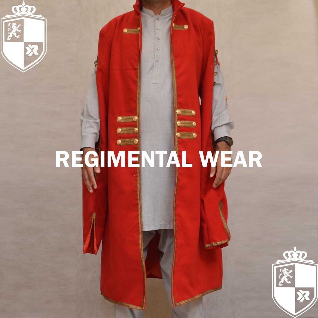 17th Century Cossack Outfit: Handmade Red Wool Military Style Costume ...