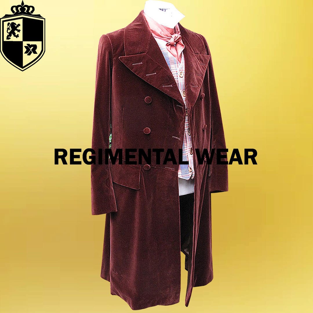 New Mens 4th Doctors Frock Coat, Gothic Overcoat, Tailor-made, Handmade ...
