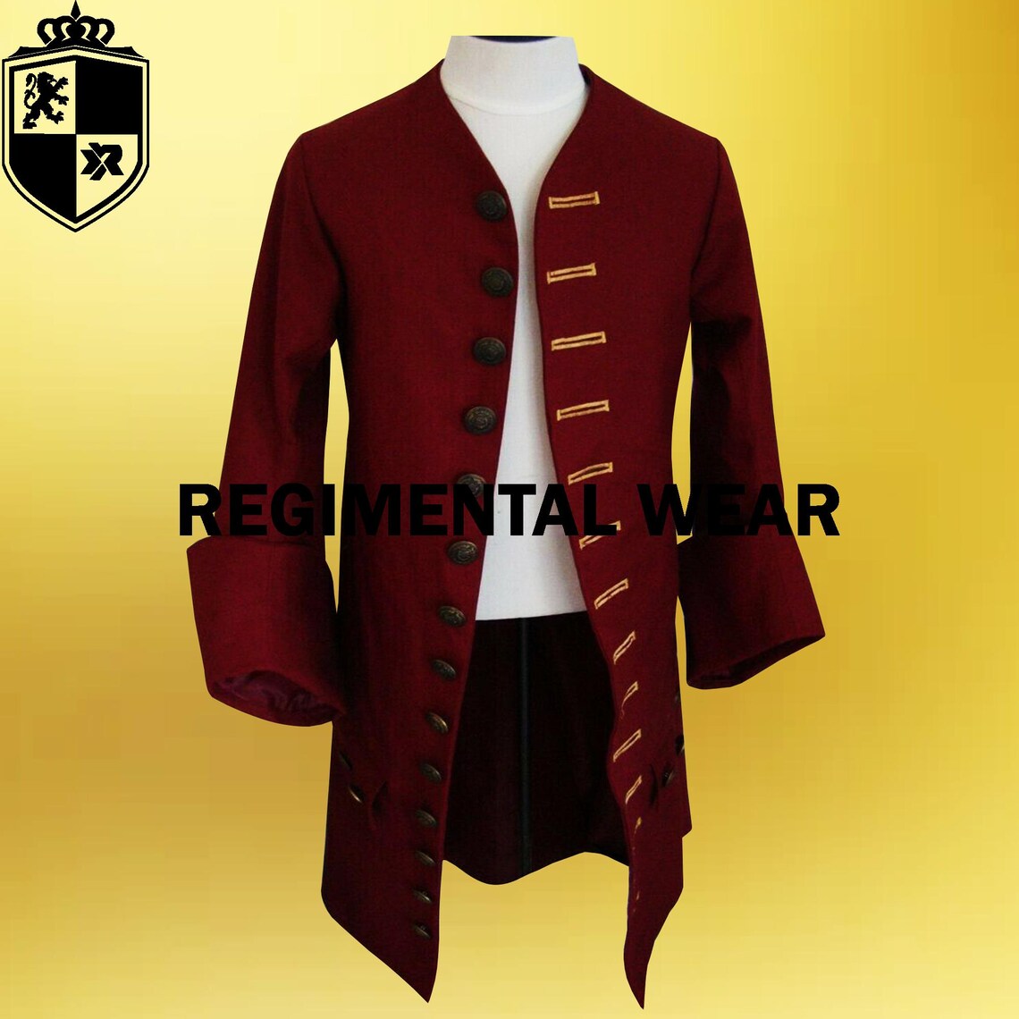 Red Wool Pirate Frock Coat: Renaissance Steampunk Style - Etsy