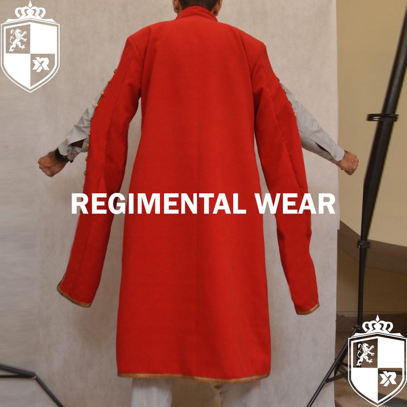 17th Century Cossack Outfit: Handmade Red Wool Military Style Costume ...