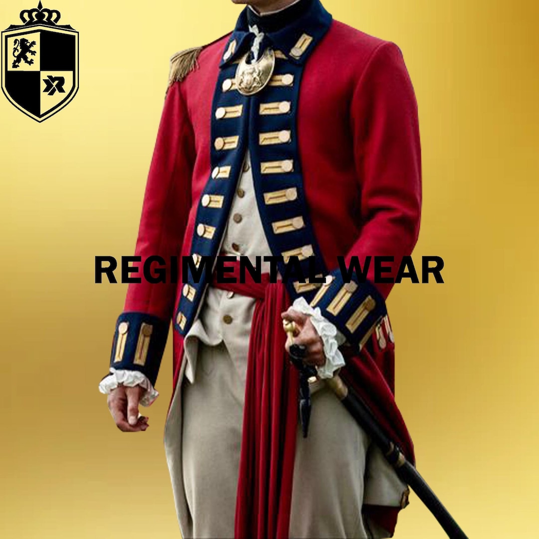 British Regimental Hussar Jacket: Red Wool Military Coat - Etsy