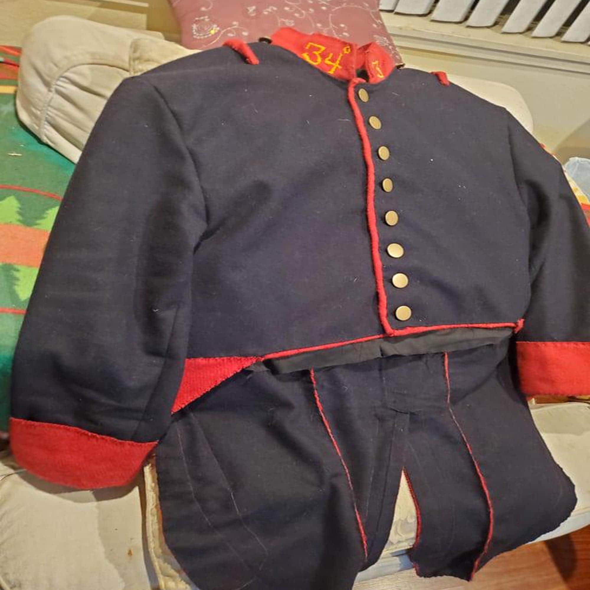 Mexican War Uniform, Mexican Soldier Uniform, Navy Blue Wool Tailcoat ...