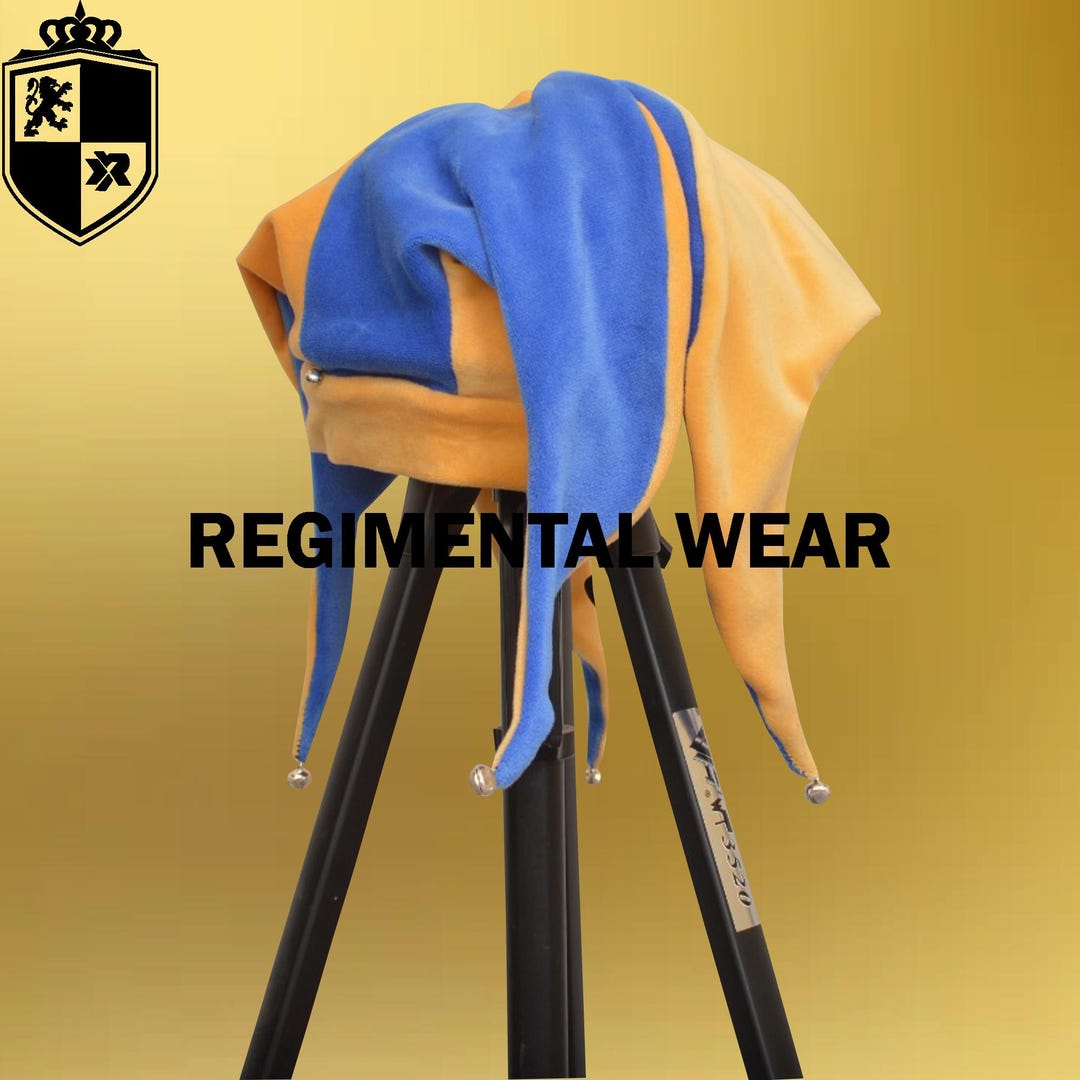 Yellow and Blue Jester Hat: Renaissance Medieval Court Costume - Etsy