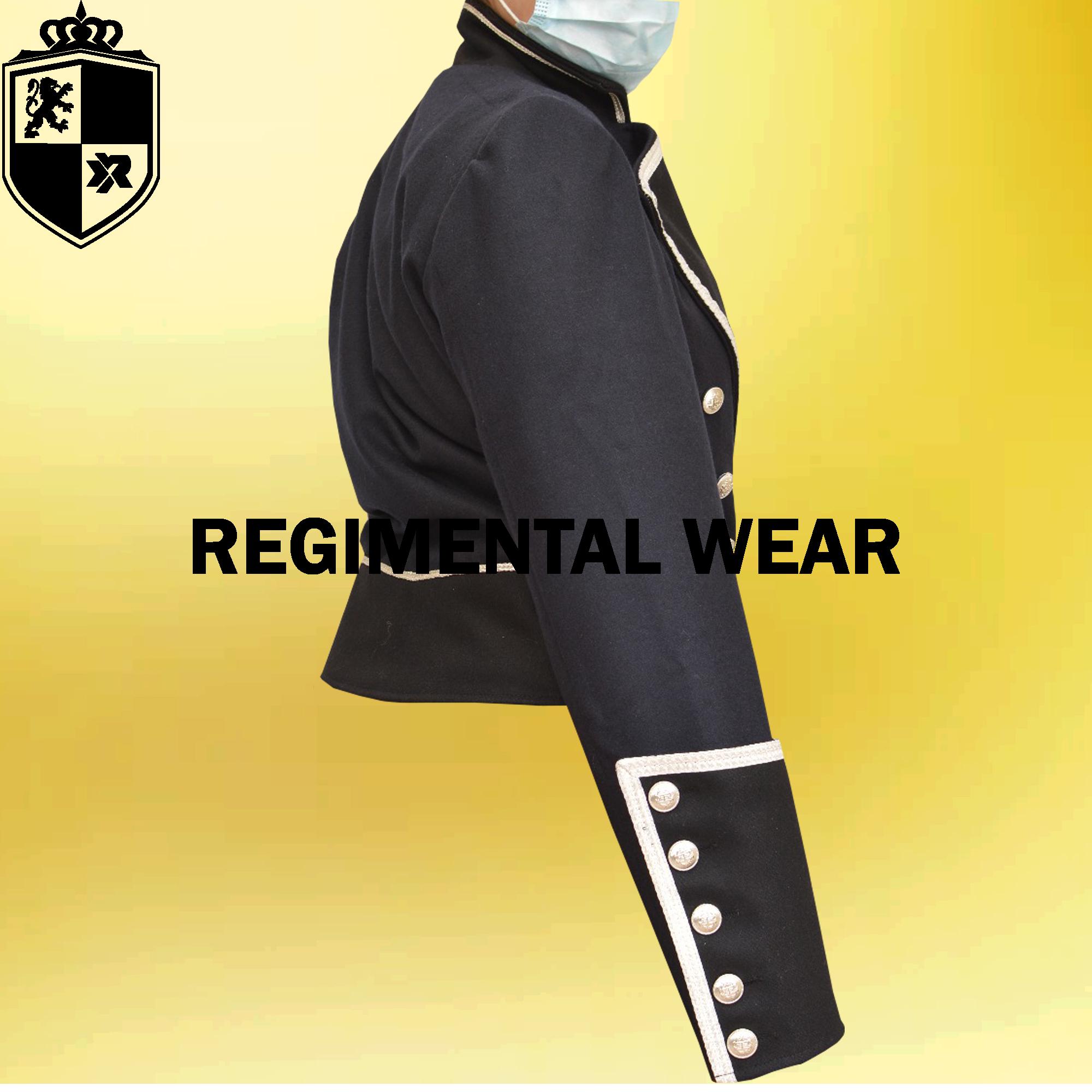 Military Style Ladies Fashion, Black Wool Cavalry Jacket, Regimental ...