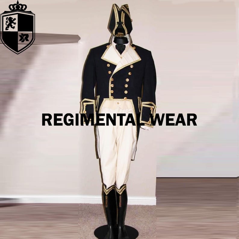 Handmade Wool Royal Navy Tailcoat: Naval Commander Uniform - Etsy