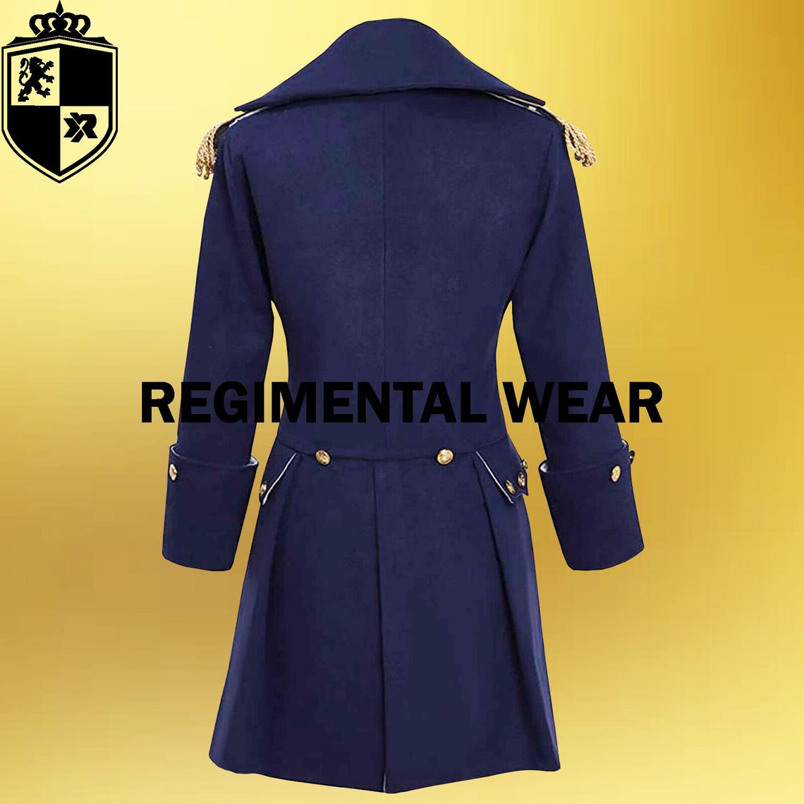 Men Colonial Military Tailcoat, 18th Century Navy Jacket, Costume ...