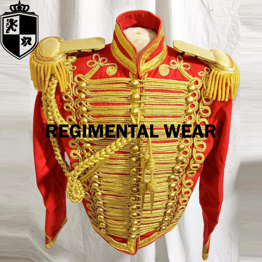 Red Wool Hussar Jacket: British Military Regimental Wear - Etsy