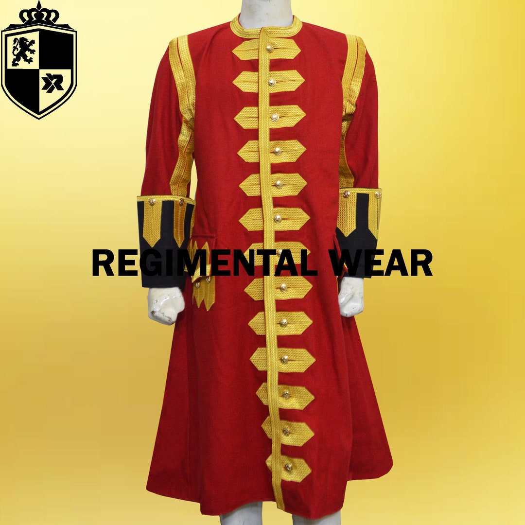 New Red Wool 1735 Gendarme Frockcoat, King Guard Uniform, Captain ...