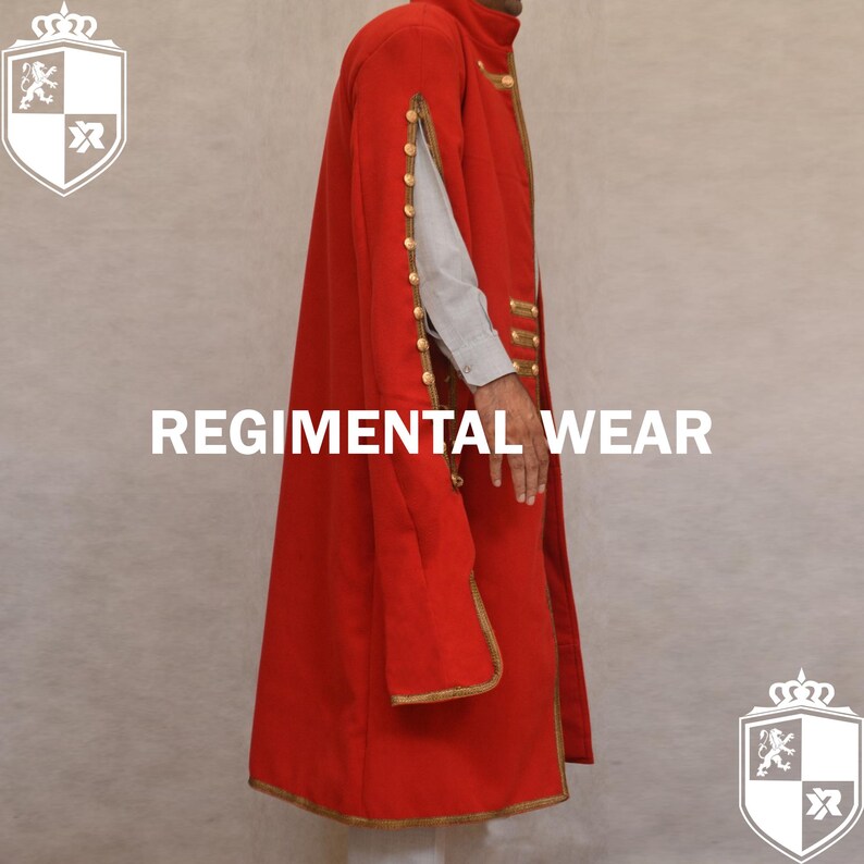 17th Century Cossack Outfit: Handmade Red Wool Military Style Costume ...
