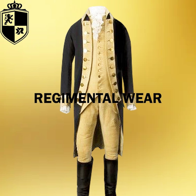 Handmade Navy Blue Wool Colonial Jacket: 18th Century Revolution ...