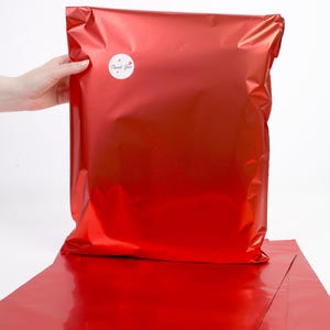 Red Metallic Foil Self-adhesive Gift Bags, Valentines Day Gift Wrap - Etsy
