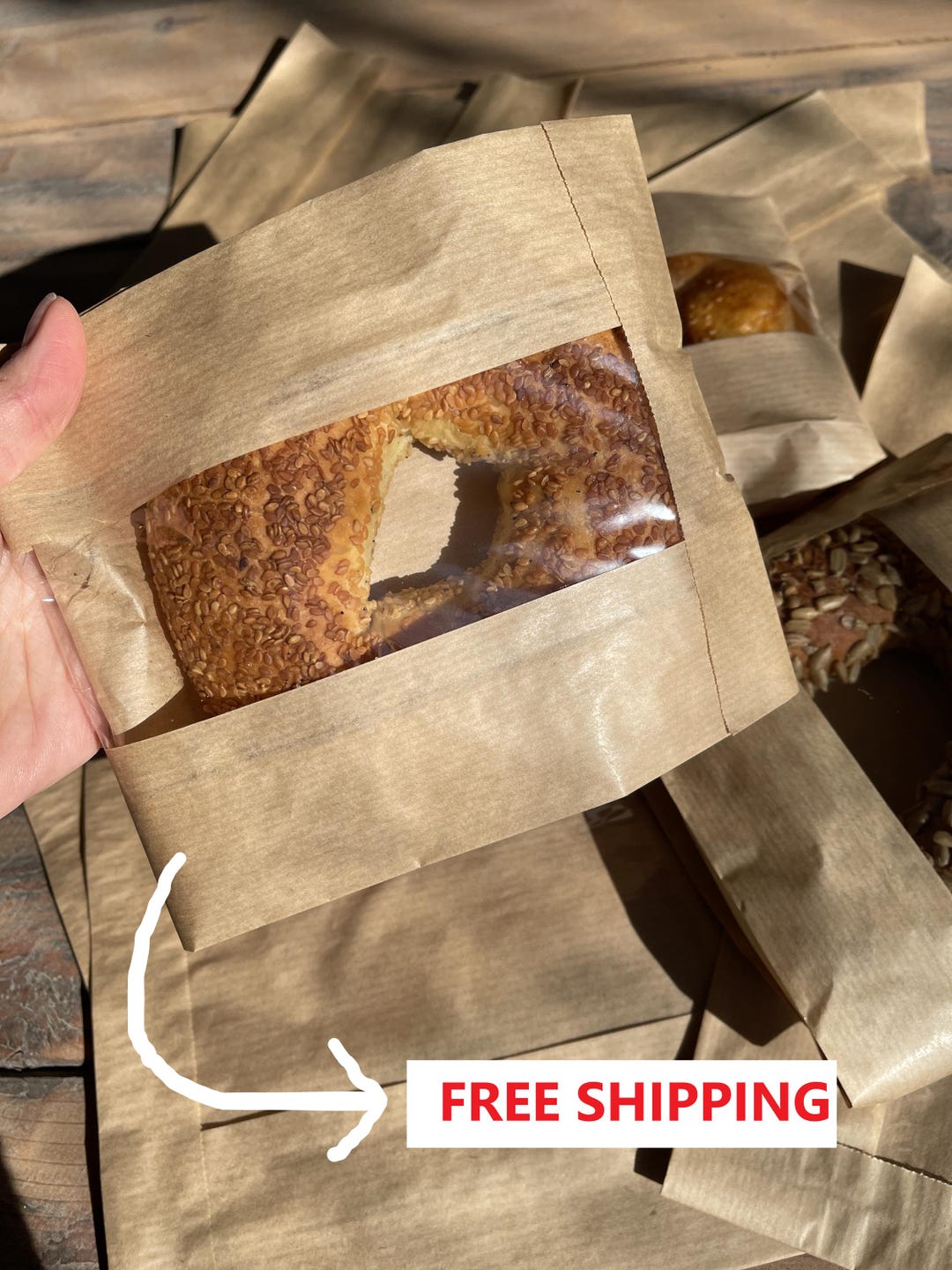 Kraft Paper Bags With Clear Window – Eco-friendly Bakery Packaging (25 ...