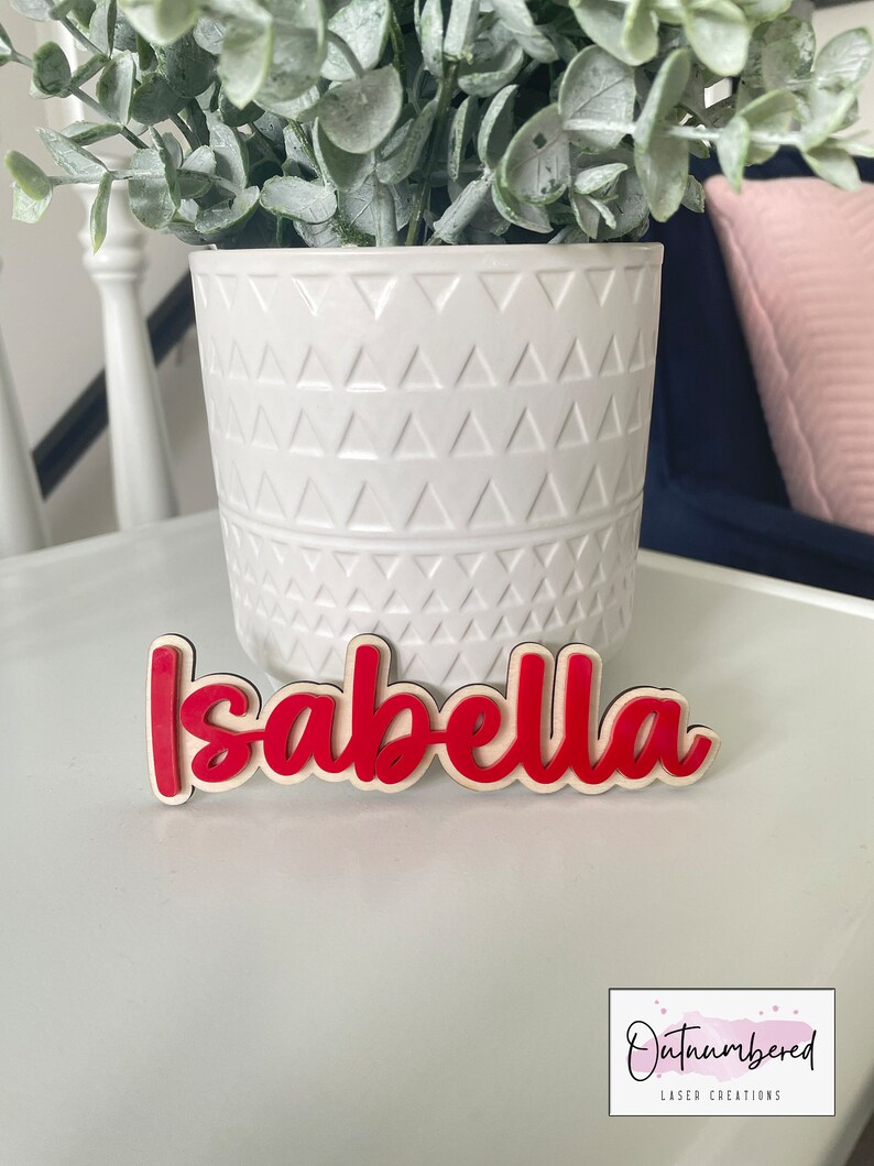 Magnetic Locker Name Tag - Acrylic and Wood - Etsy