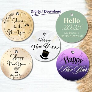 Happy New Year Gift Tags | Printable Gift Tags Set | Instant Download ...