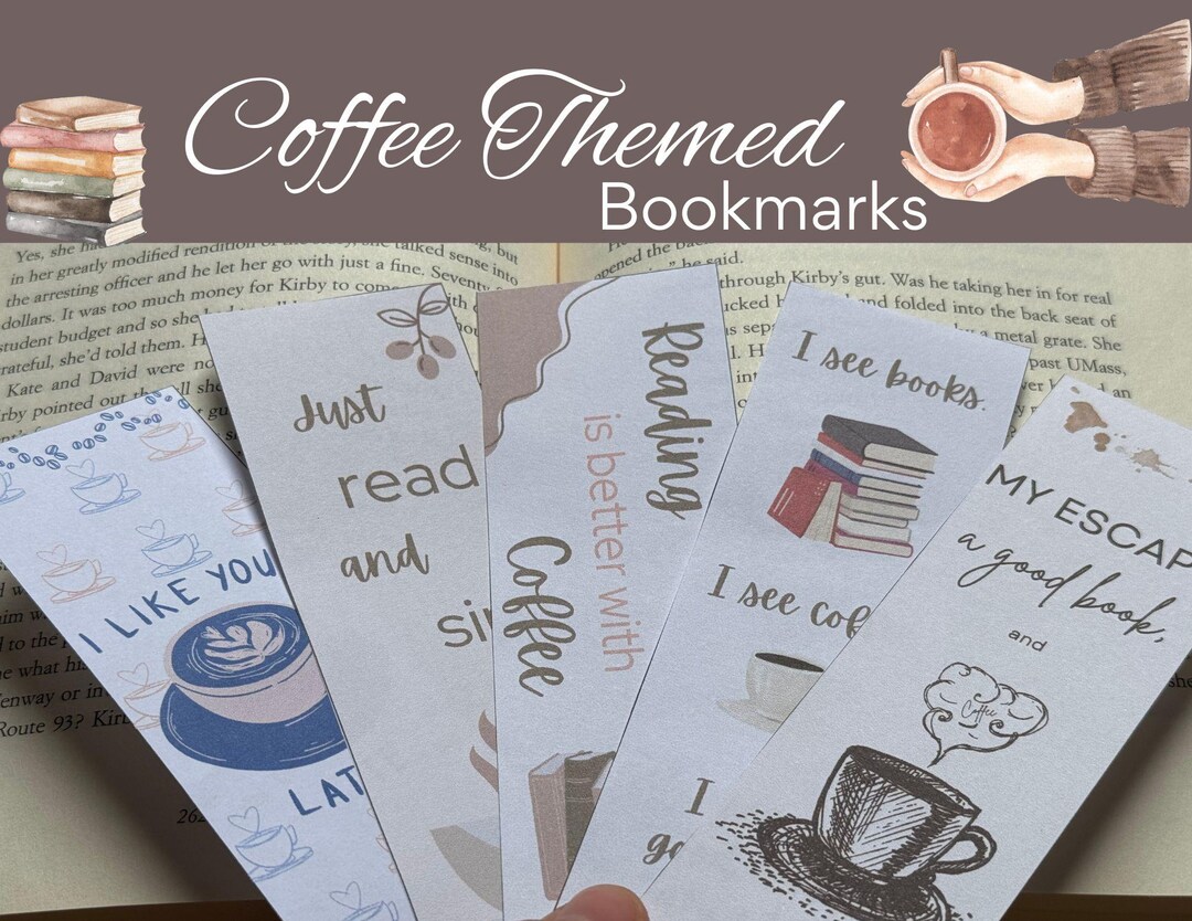 Coffee Bookmarks Coffee Themed Bookmarks Printable Bookmarks Cute ...
