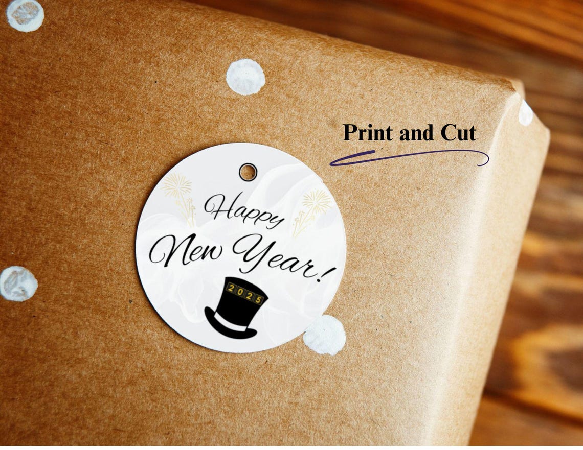 Happy New Year Gift Tags | Printable Gift Tags Set | Instant Download ...