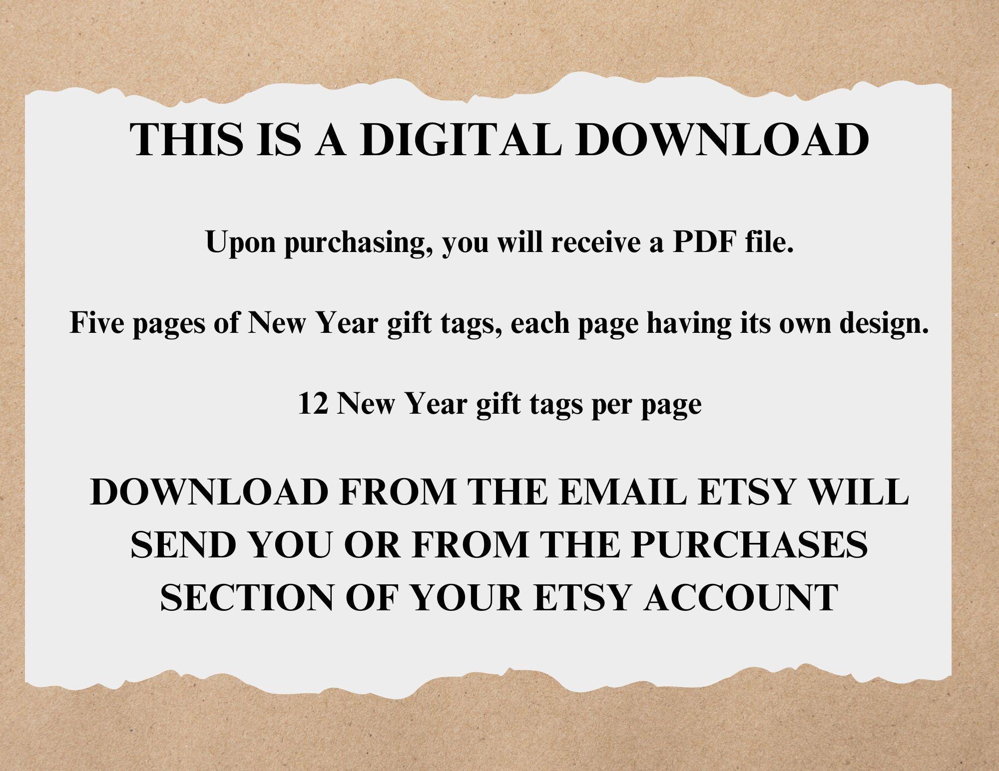 Happy New Year Gift Tags | Printable Gift Tags Set | Instant Download ...