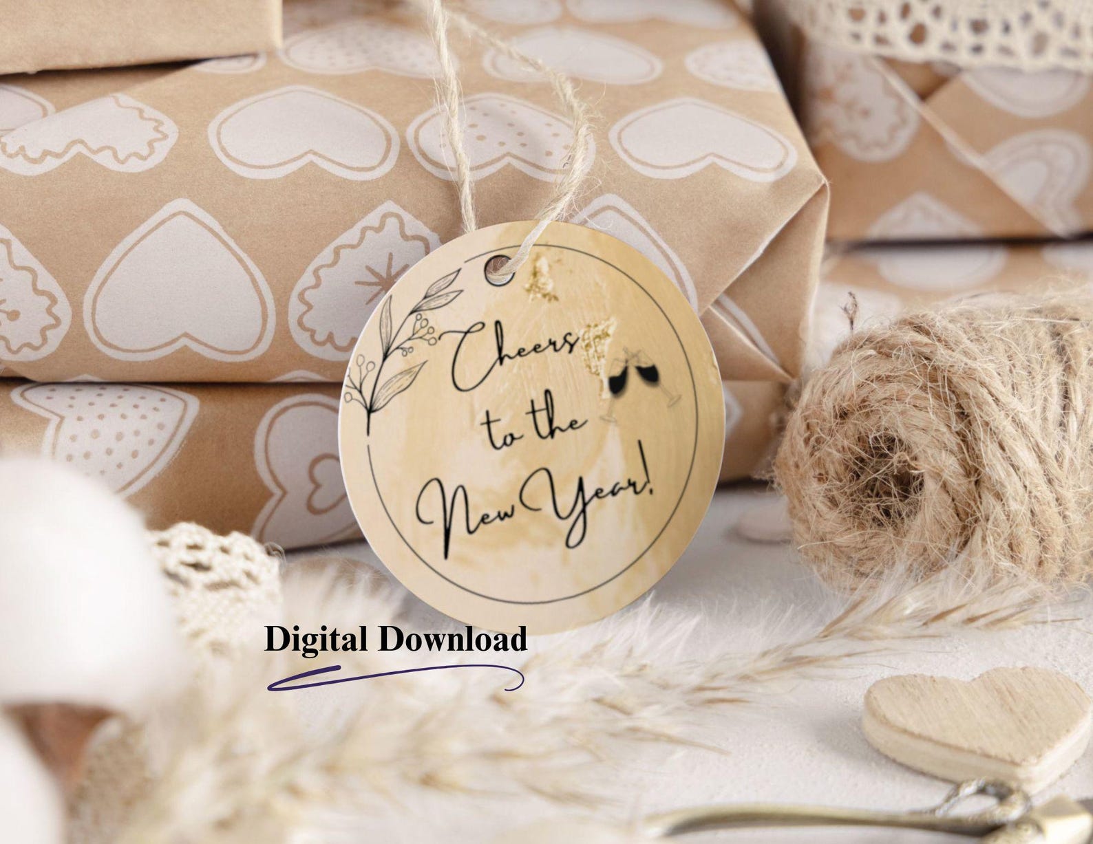 Happy New Year Gift Tags | Printable Gift Tags Set | Instant Download ...