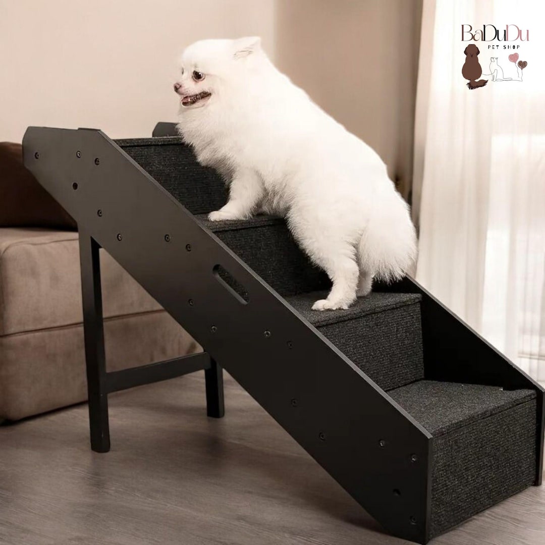 Convertible Pet Stair and Ramp, Wooden Pet Step for Bed, Dog Ramp ...