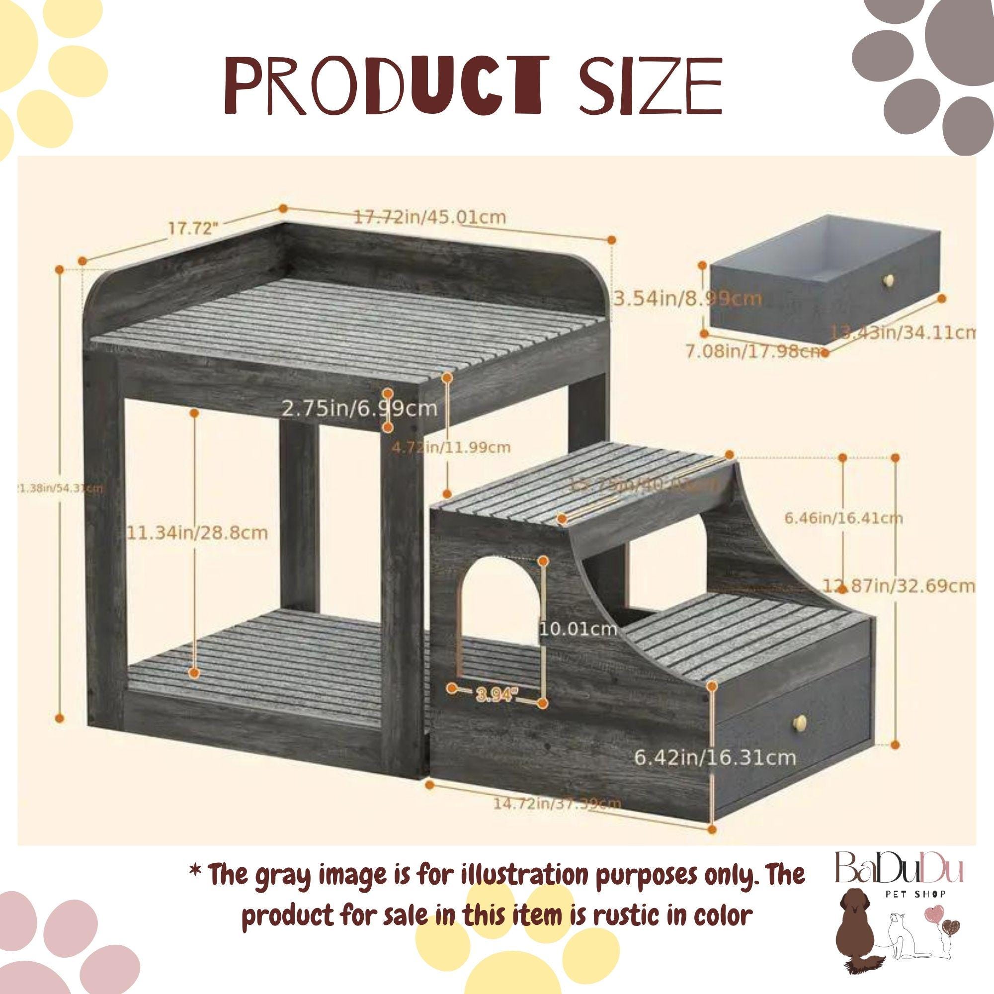 Wooden Dog Step, Pet House With Ramp, Pet Bed With Stair, Small Dog Bed ...