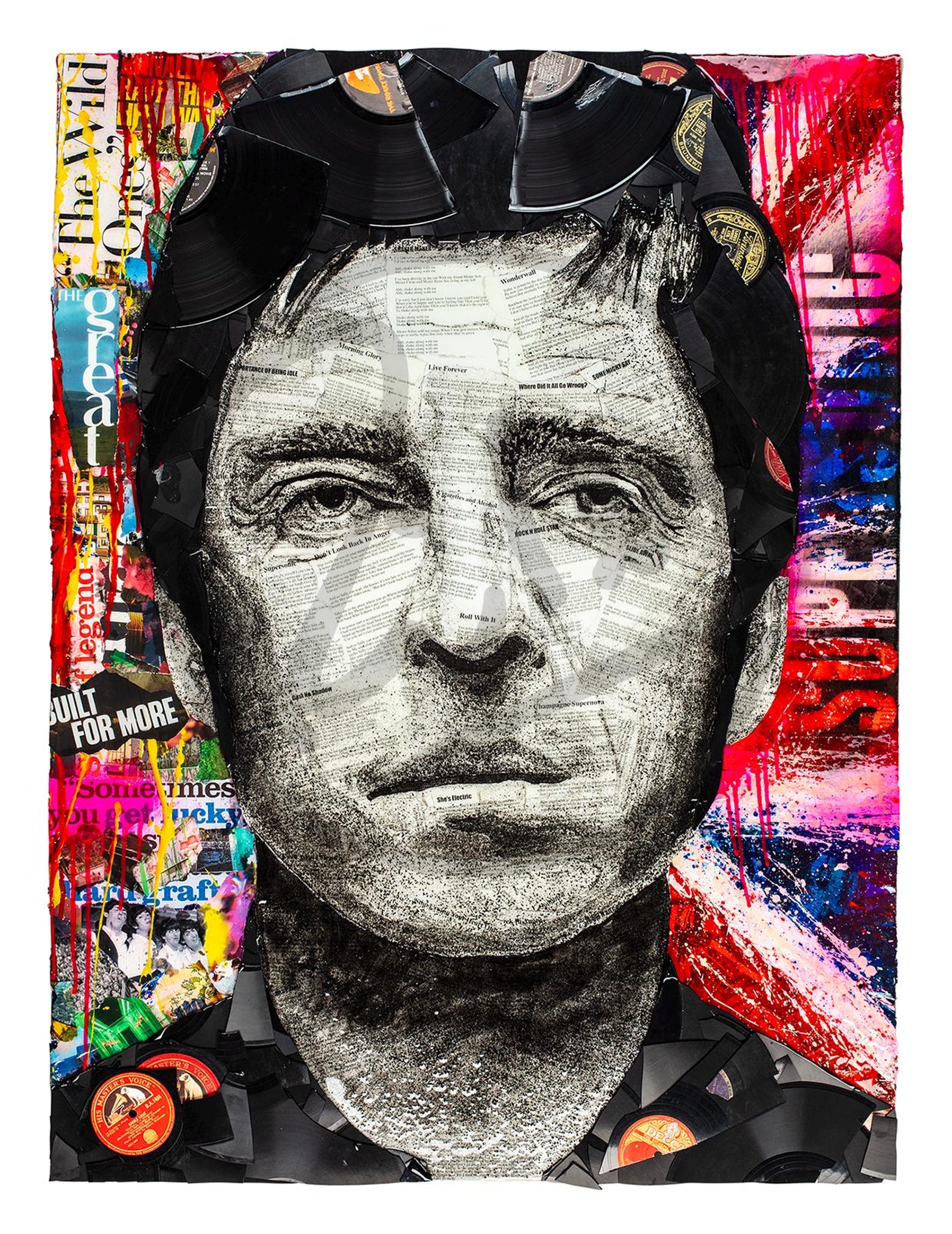 Noel Gallagher 'supersonic' Icon Vibrant Colour Giclee Art Print by Ben ...