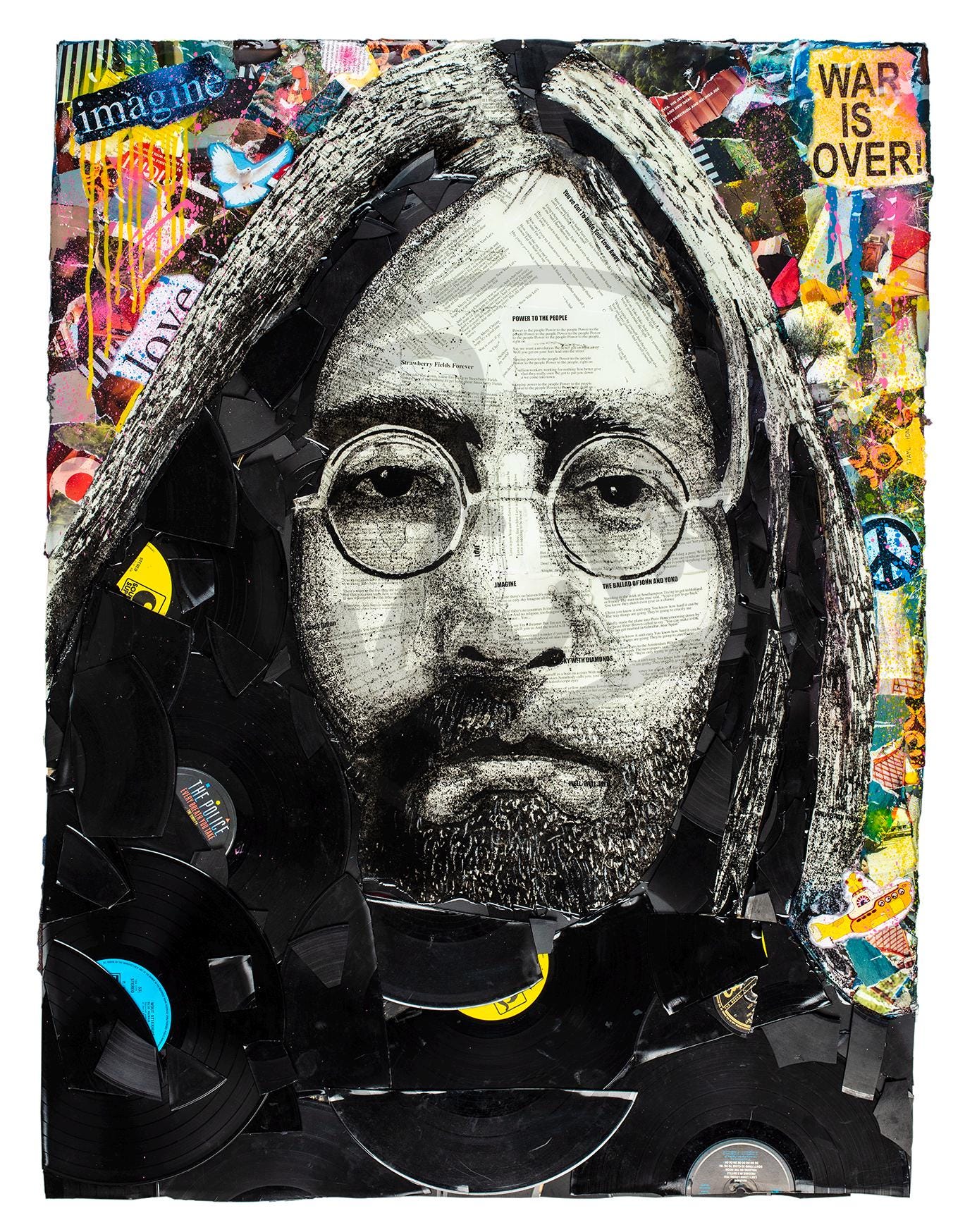 John Lennon 'end War' Icon Vibrant Colour Giclee Art Print by Ben Riley ...