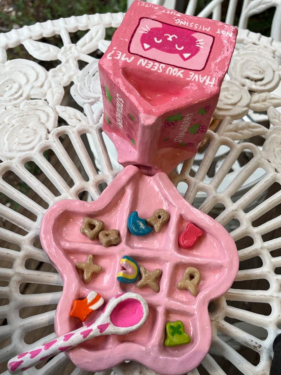 Strawberry milk Tic Tac Toe Board Decorative milk Carton Etsy UK
