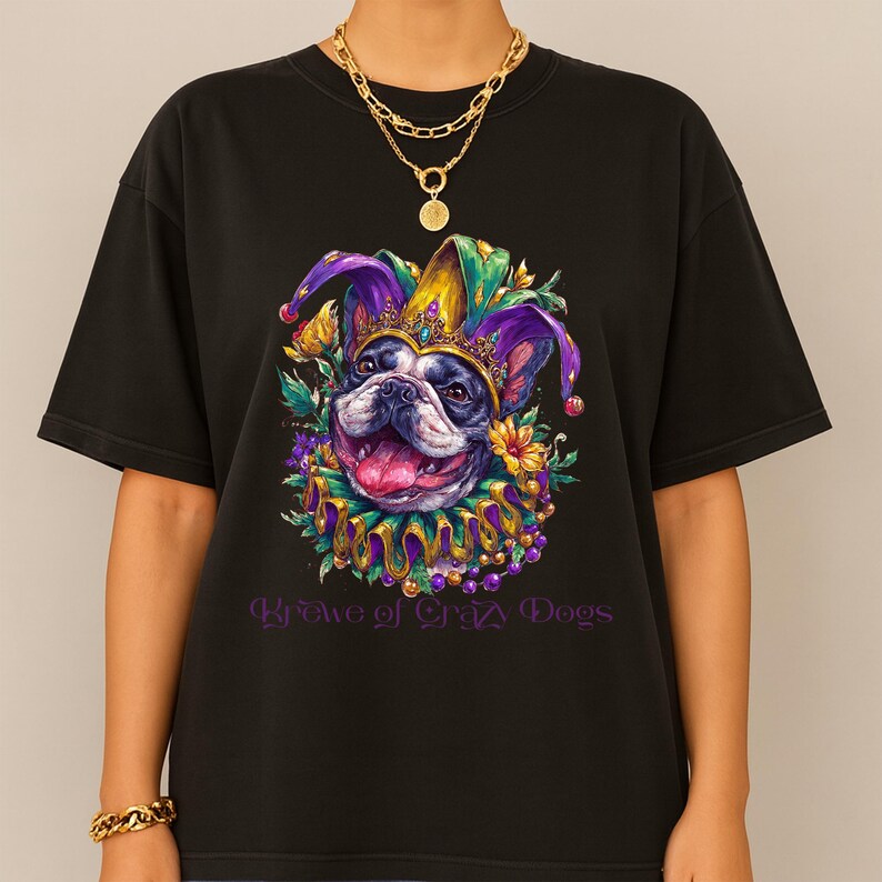 Mardi Gras Bulldog PNG Sublimation | Funny Carnival Dog | Jester Dog T ...