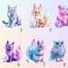 Crystal Animals Clipart: Glittering Wildlife PNG Designs (digital ...