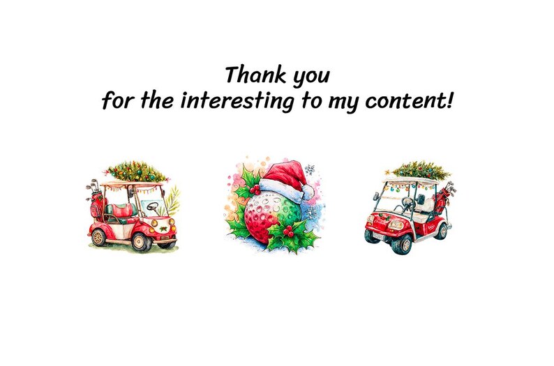 Christmas Golf Clipart Set – Festive Watercolor PNG (digital Download ...