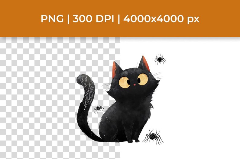 Watercolor Halloween Black Cats Clipart Bundle – Spooky Witch Cats ...