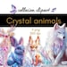 Crystal Animals Clipart: Glittering Wildlife PNG Designs (digital ...