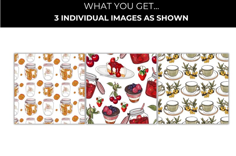 Cozy Kitchen Patterns Bundle- 3 PNG, JPG, EPS - Etsy