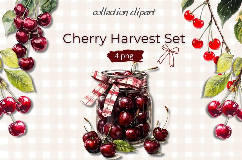 Cherry Harvest Set - 4png - Etsy
