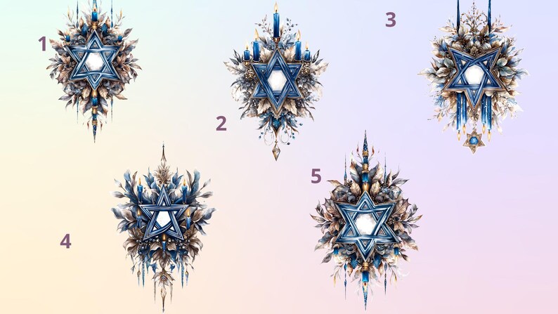 Star of David Hexagram Collection – 5 PNG Files (300 DPI) - Etsy